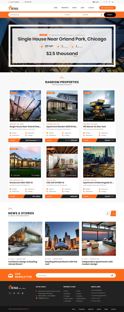 Benaa - Real Estate WordPress Theme - Theme Grab
